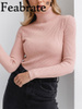 Свитер Женский Feabrate серовато-розовый Полиэстер, размер 44, 46 Без застежки облегающий ...