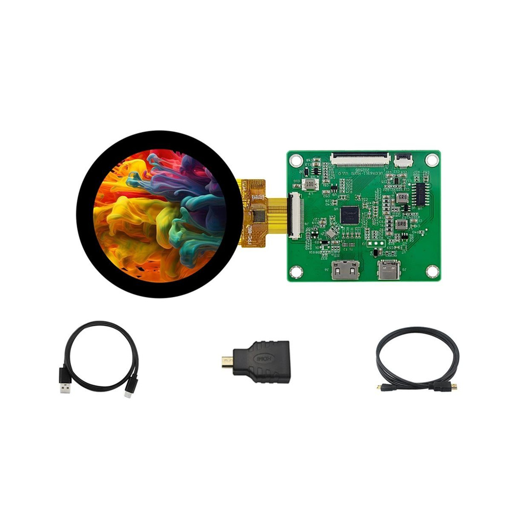 MIPI DSI TFT LCD Круглый Дисплей Для Raspberry Pi 5/4B 2.1 Дюйма купить ...