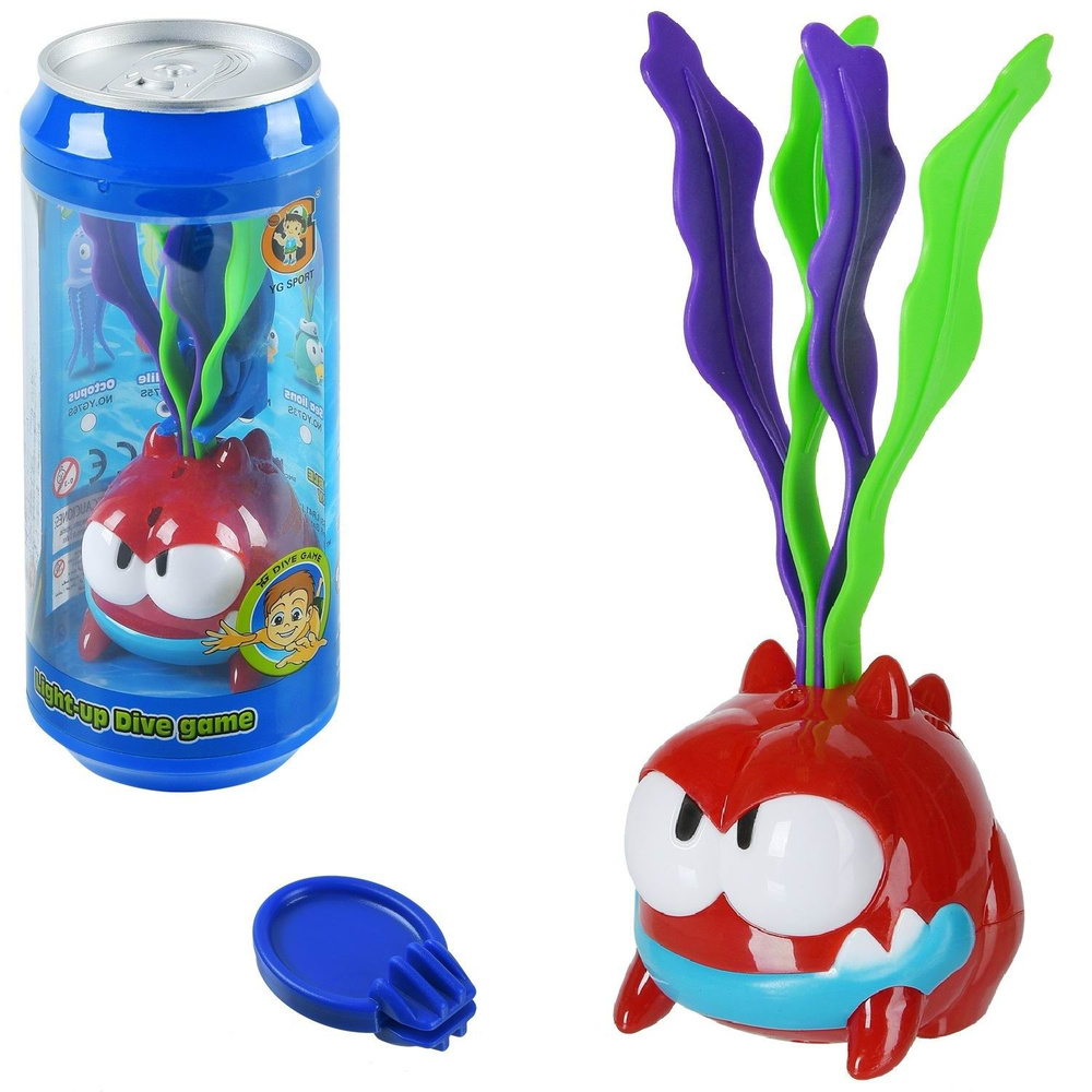 Игрушка для ванной и бассейна Junfa Поймай красного крокодила c подсветкой (включается, когда ...