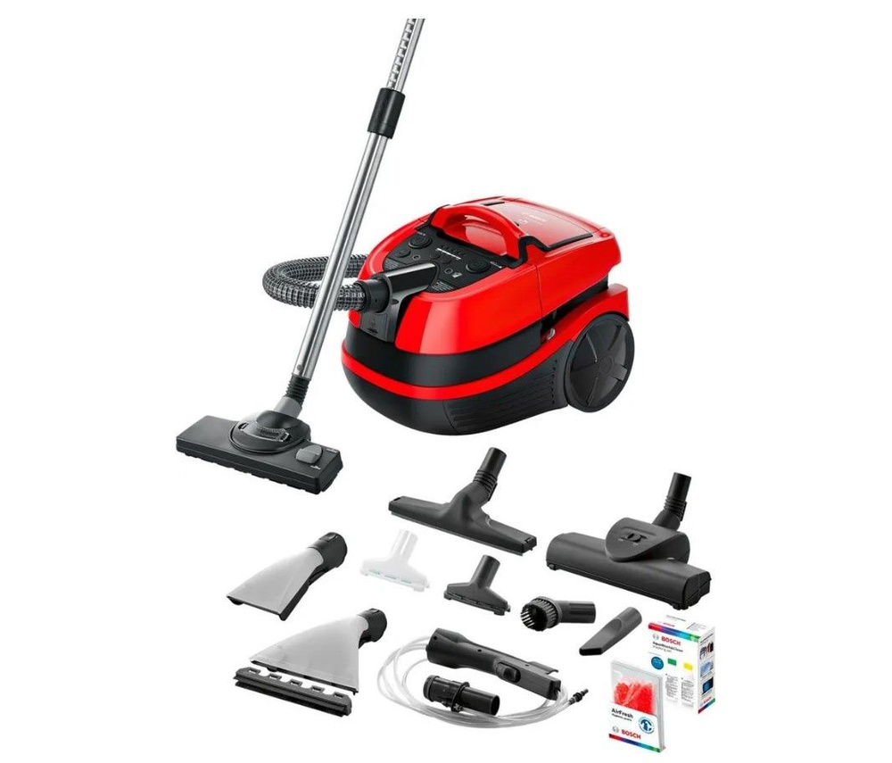 Моющий пылесос Bosch BWD 421PET, черный/красный купить на OZON по ...