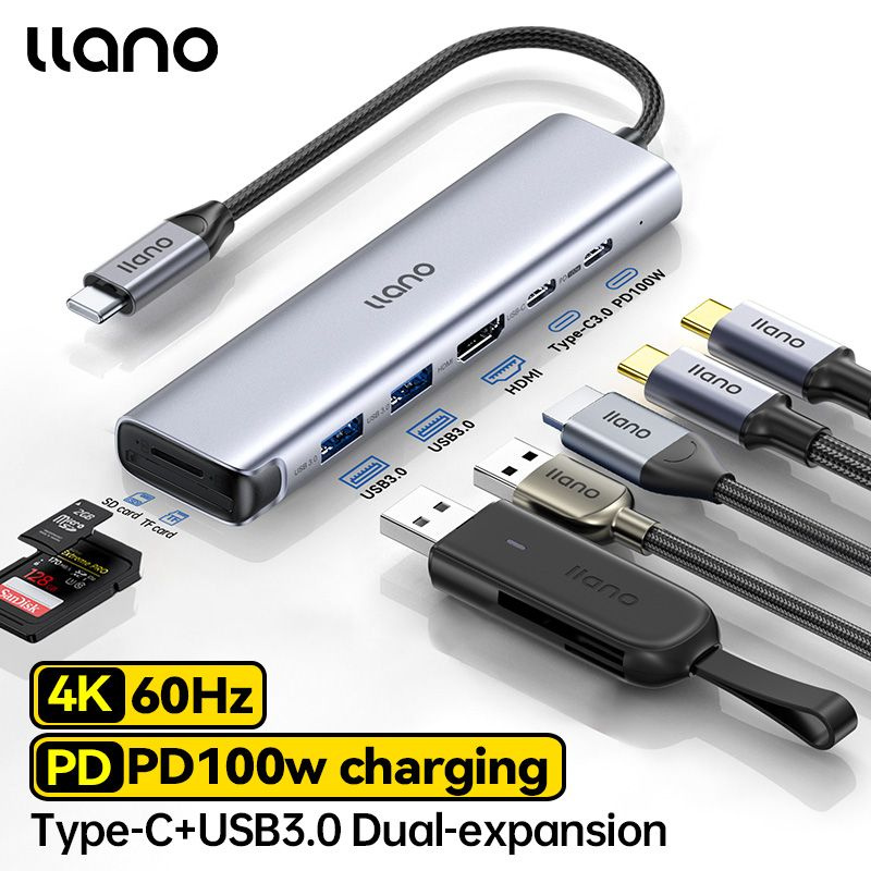 Многопортовый адаптер Llano Usb C Hub концентратор Usb C 7 в 1 с Hdmi