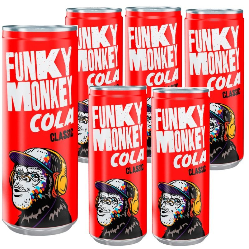 Напиток безалкогольный " Funky Monkey Cola classic сильногазированный 0 ...