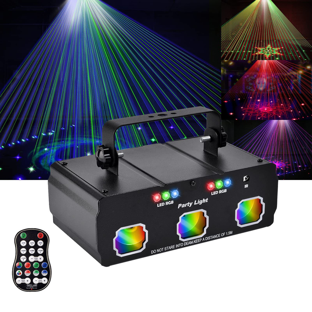 DJ Disco Beam Patterns Сценический лазерный световой проектор RGB UV ...