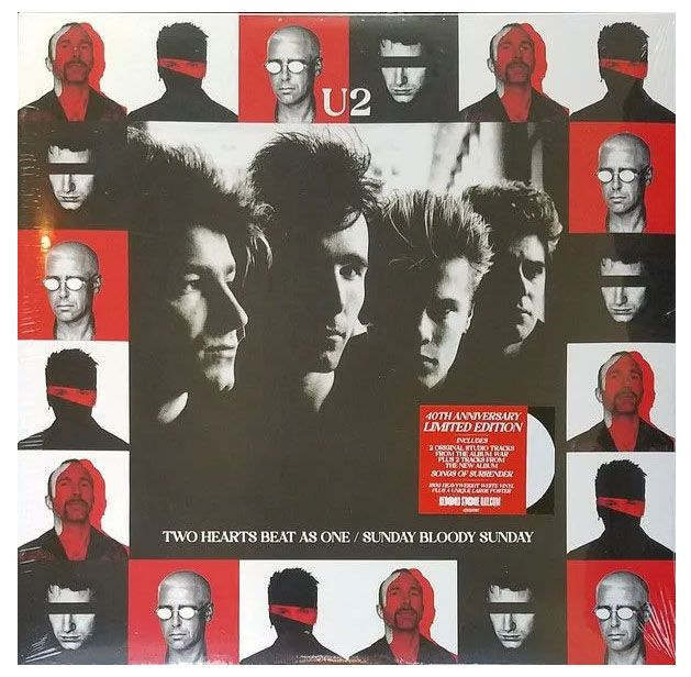 U2 Two Hearts Beat As One / Sunday Bloody Sunday LP white RSD 2023 (12" виниловая пластинка ...