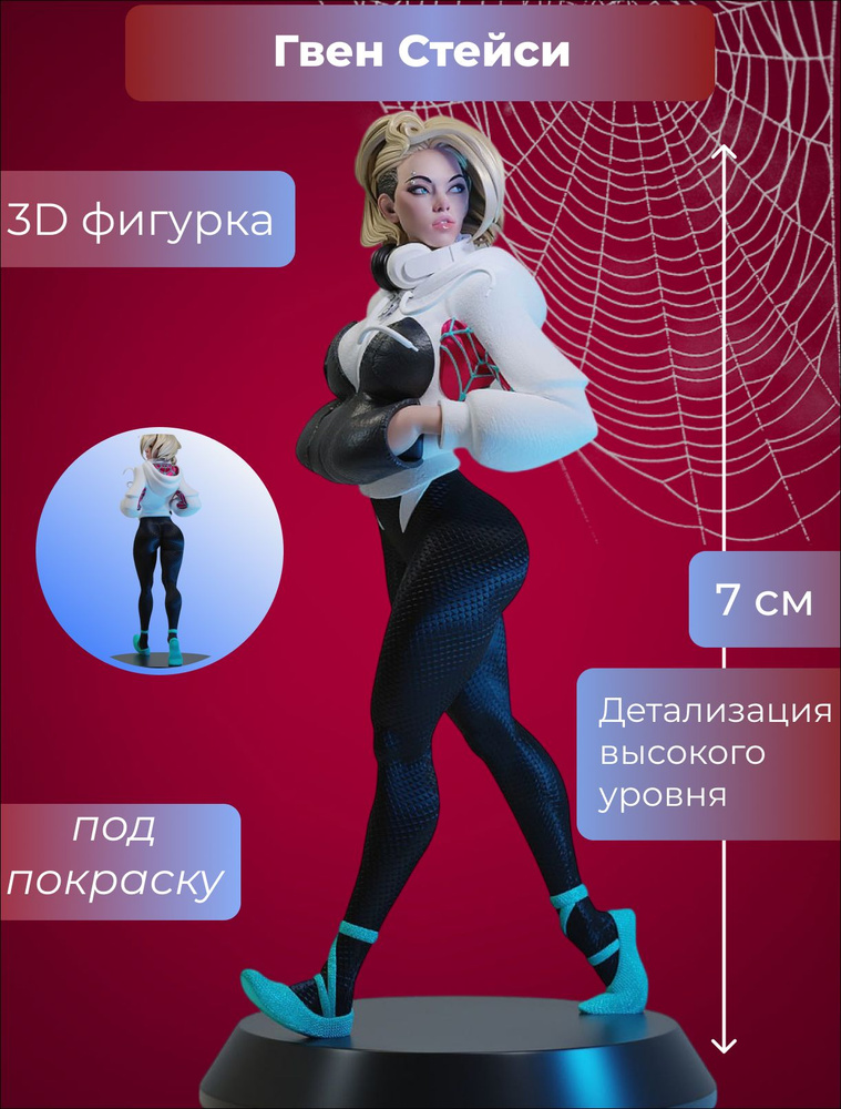 Коллекционная фигурка Гвен Стейси 70мм Spider Man Человек паук