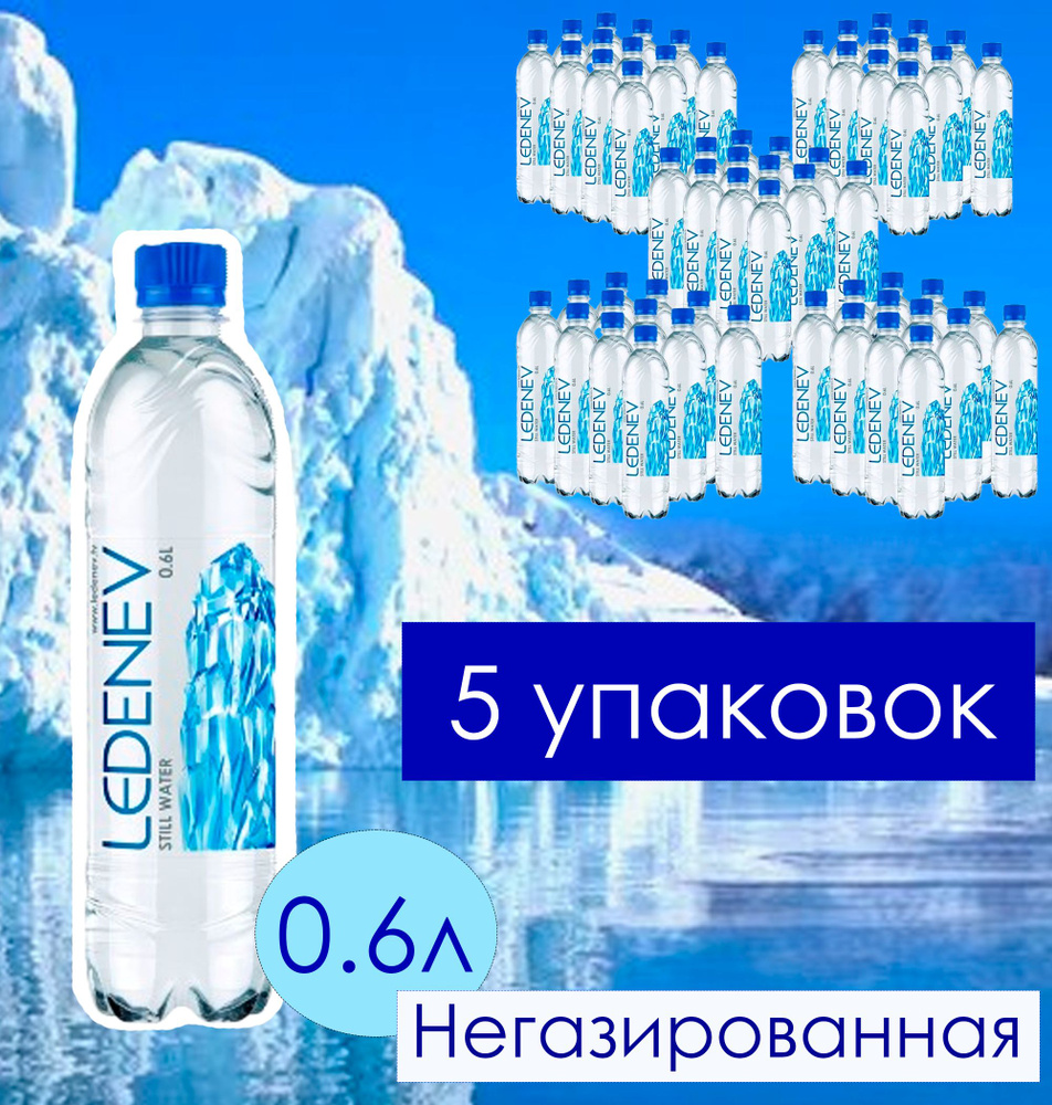 Ledenev Вода Минеральная Негазированная 600мл. 60шт - купить с доставкой по выгодным ценам в ...