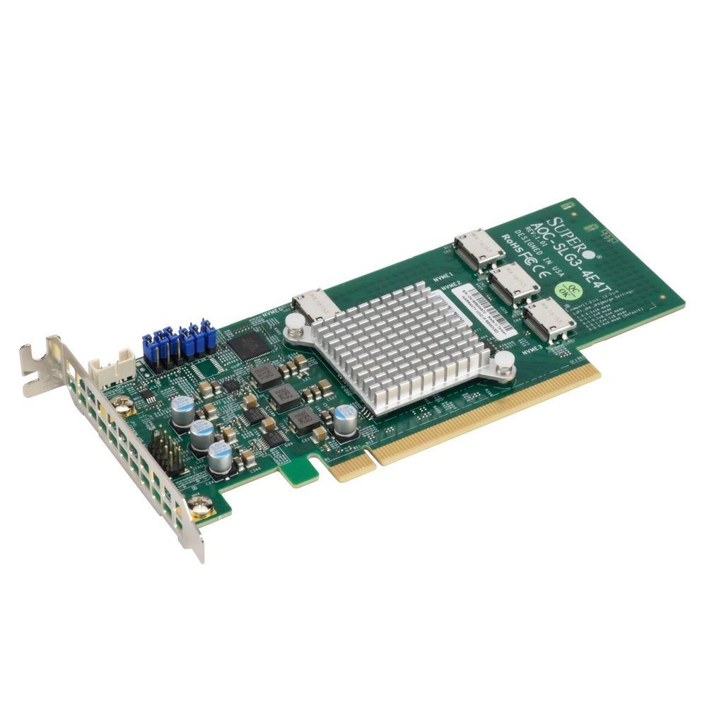 Контроллер SuperMicro AOC-SLG3-4E4T-O Quad port OCuLink retimer NVMe ...
