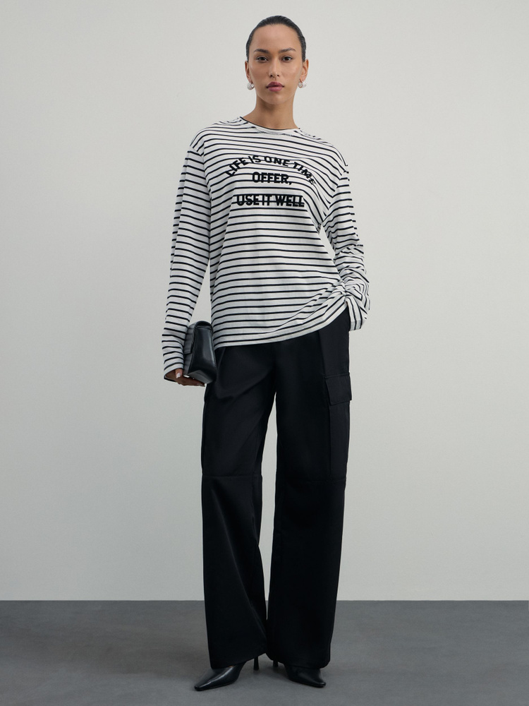 Брюки Женский Zarina черный Повседневный, размер 44 Молния Демисезон Карманы, рост 165-180 ...