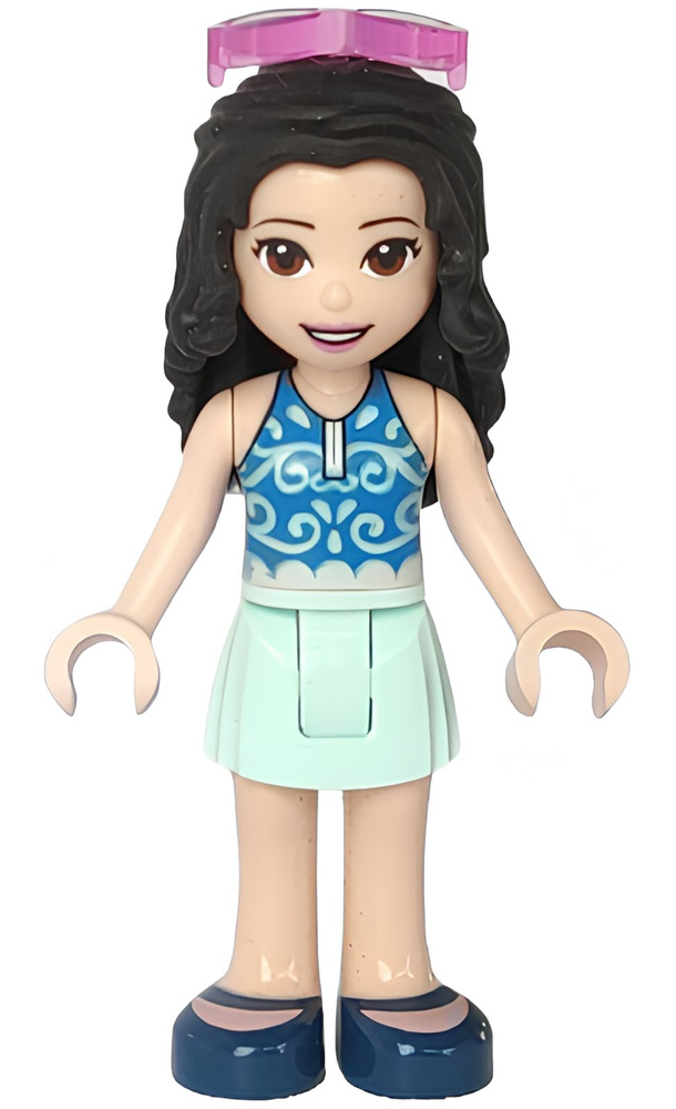 Минифигурка Lego Friends Emma - Light Aqua Skirt, Blue Swimsuit Top ...