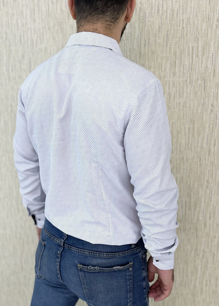 Рубашка Мужской KL&KN белый Длинный Хлопок Разноцветный, размер 44 приталенный Пуговицы Китай ...