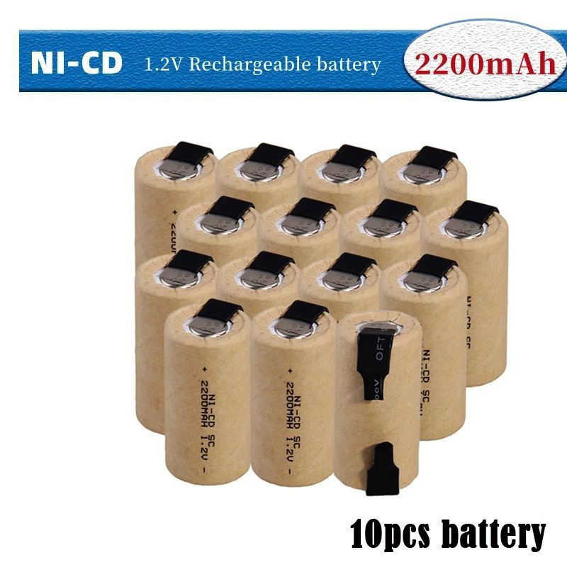 Отверточный электробуровой аккумулятор SC 1.2V 2200mah Sub - C никель - кадмиевый аккумулятор с ...