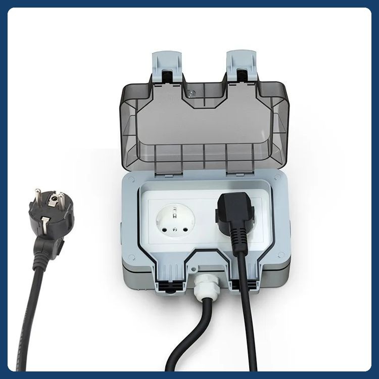 Розетка уличная Ip66 влагозащищенная садовая влагозащитная наружная с крышкой электророзетка