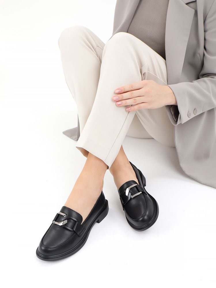 Лоферы Женский Covani черный меланж, черный, размер 39 Стандартный низкий (до 4 см) На любой ...