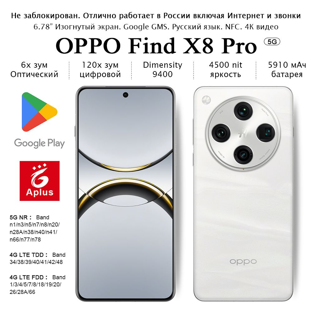 Смартфон OPPO Find X8 Pro,6x оптический зум,120x цифровой зум,Dimensity ...