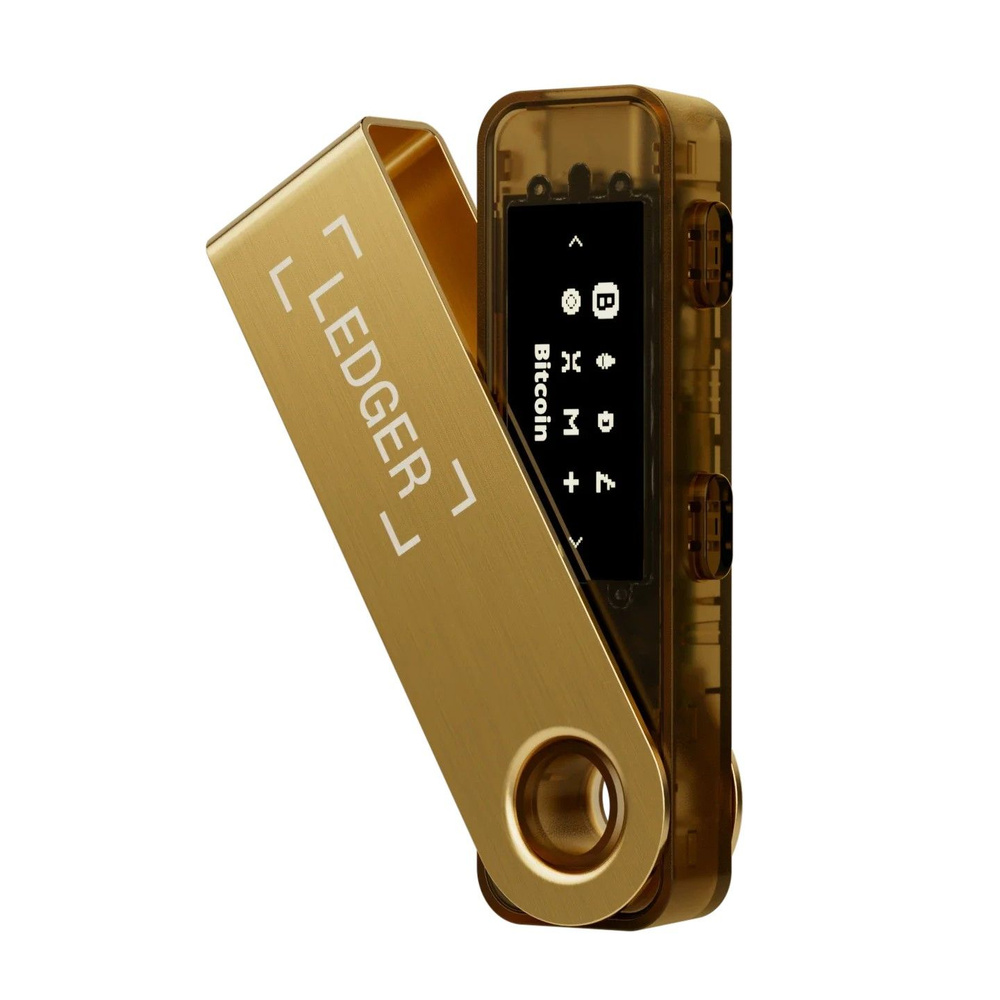 Аппаратный криптокошелек Ledger Nano S Plus Gold 2025 на русском языке - холодный кошелек для ...