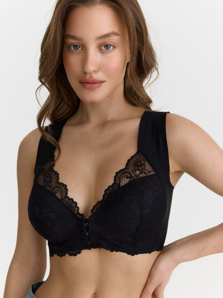 Топ-бюстье Женский Caitline без косточек, бюстье, размер 95D, 95E черный Нейлон, Спандекс ...