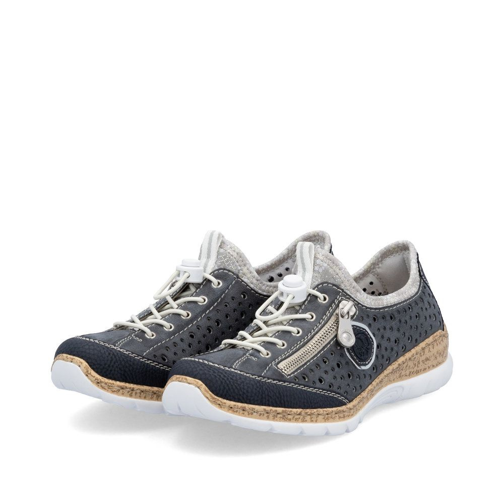 Полуботинки Женский Rieker синий, размер 37 Лето G Шнурки Швейцария купить c доставкой на OZON ...