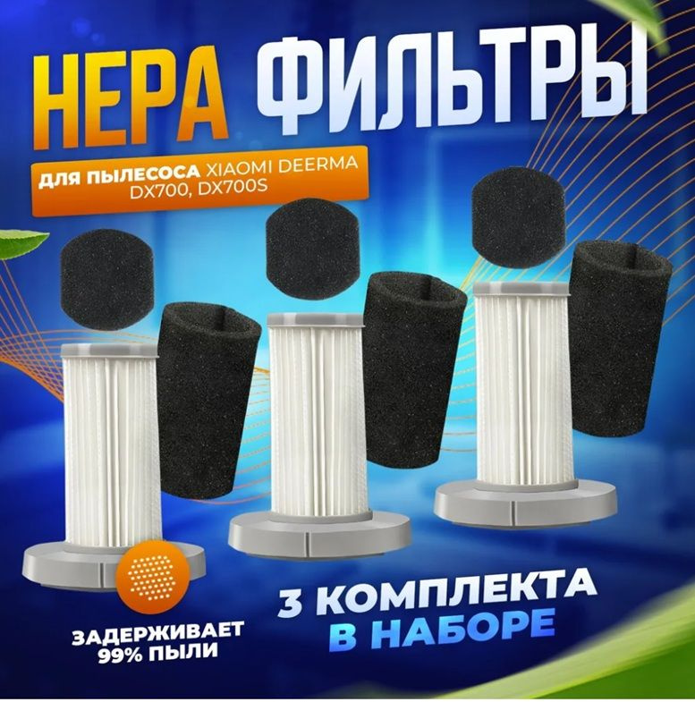 Сменный сетчатый HEPA фильтр для вертикального пылесоса Xiaomi Deerma ...
