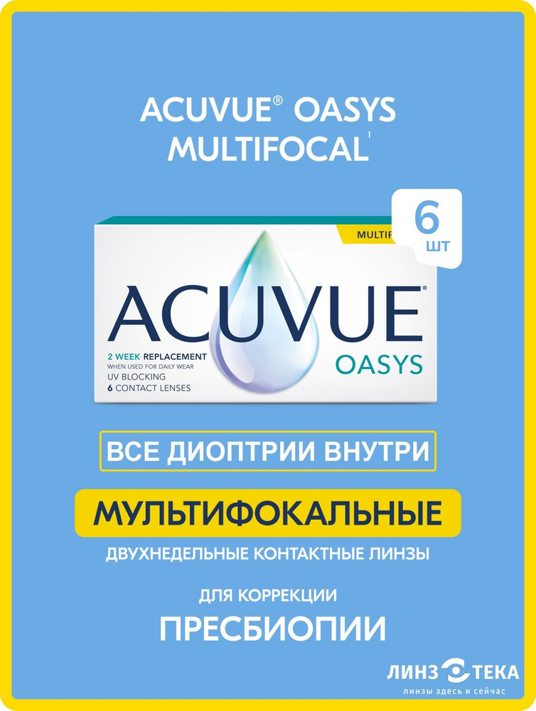 ACUVUE OASYS MULTIFOCAL 6 линз/Оптическая сила (D) +1.25/Радиус (BC) 8. ...