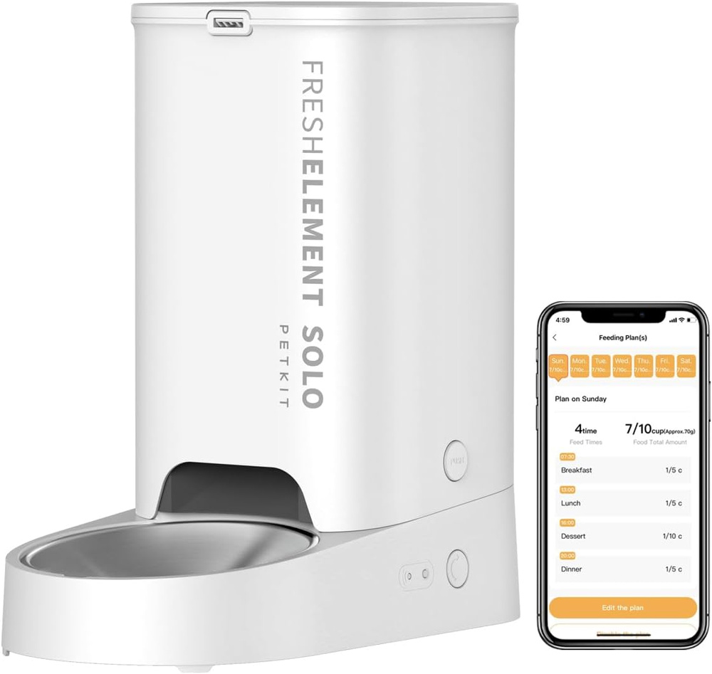 Умный дозатор еды - Petkit Fresh Element Solo - 3 л., 2.4G WiFi, от 1 ...
