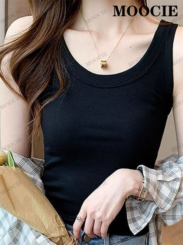 Топ Женский MOOCIE глубокий черный, размер 50 Политекс Без рукавов Повседневный Китай купить c ...