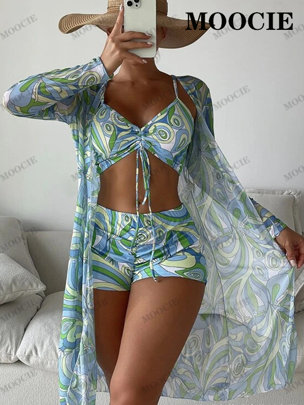 Купальник раздельный Женский MOOCIE голубой лед, размер 48 SUP-серфинг, Аквафитнес Китай Погоны ...