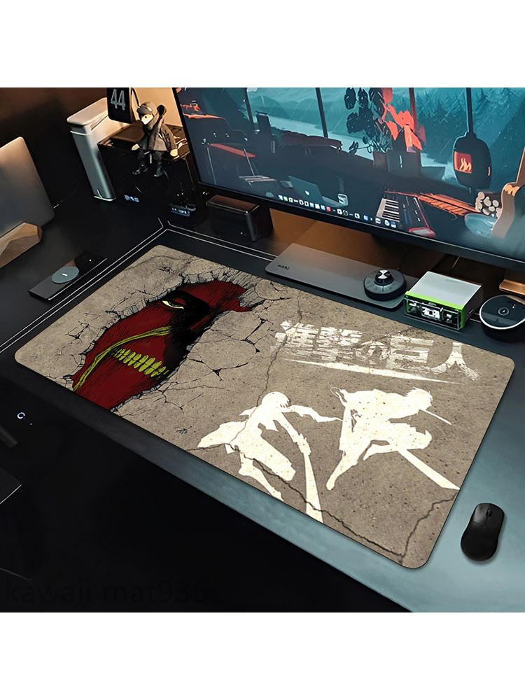 Attack on Titan Коврик для мыши, XXL, хаки, коричнево-красный купить на ...