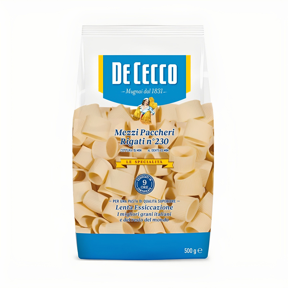 Макароны De Cecco Mezzi Paccheri Rigati n 230 - 500г. купить на OZON по ...