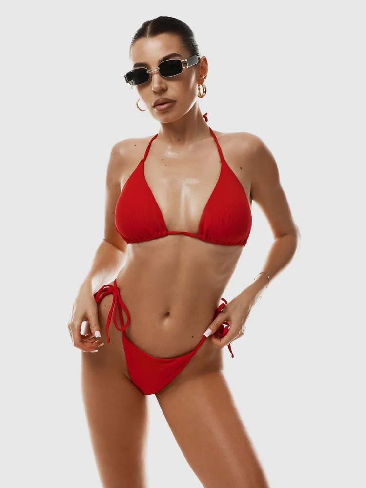 Купальник раздельный Женский Noare стринги красный, размер 46 Вейкбординг/серфинг/виндсерфинг ...