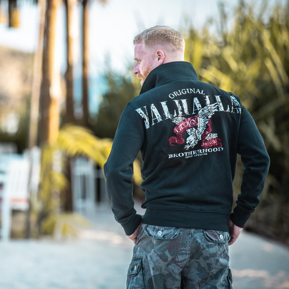 Олимпийка Мужской Thor Steinar черный Молния Хлопок, Полиэстер, размер ...