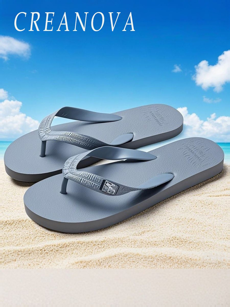 Сланцы Мужской CREANOVA, размер 44, 45 EVA, Полиэстер с ПВХ покрытием Без застёжки Китай Лето ...