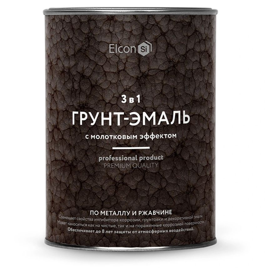 Грунт-эмаль по ржавчине Elcon 3 в 1, молотковая 0,8 кг, медь купить на OZON по низкой цене ...