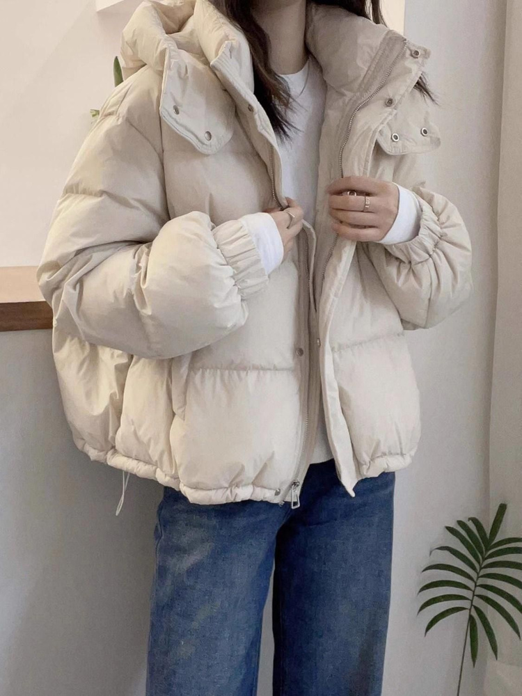 Куртка Женский ZinBee Значки бежевый отложной Полиэстер, размер 50 Длинный куртка-рубашка ...