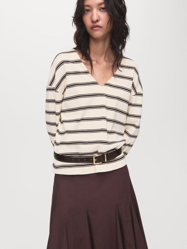 Джемпер Женский MANGO экрю Хлопок, размер 40, 42 Камбоджа купить c доставкой на OZON по низкой ...