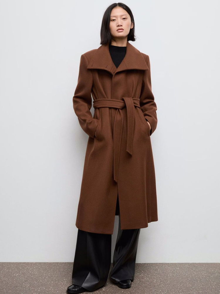 Пальто Женский MANGO кэмел Шерсть, Полиамид, размер 42, 44 На любой сезон купить c доставкой на ...