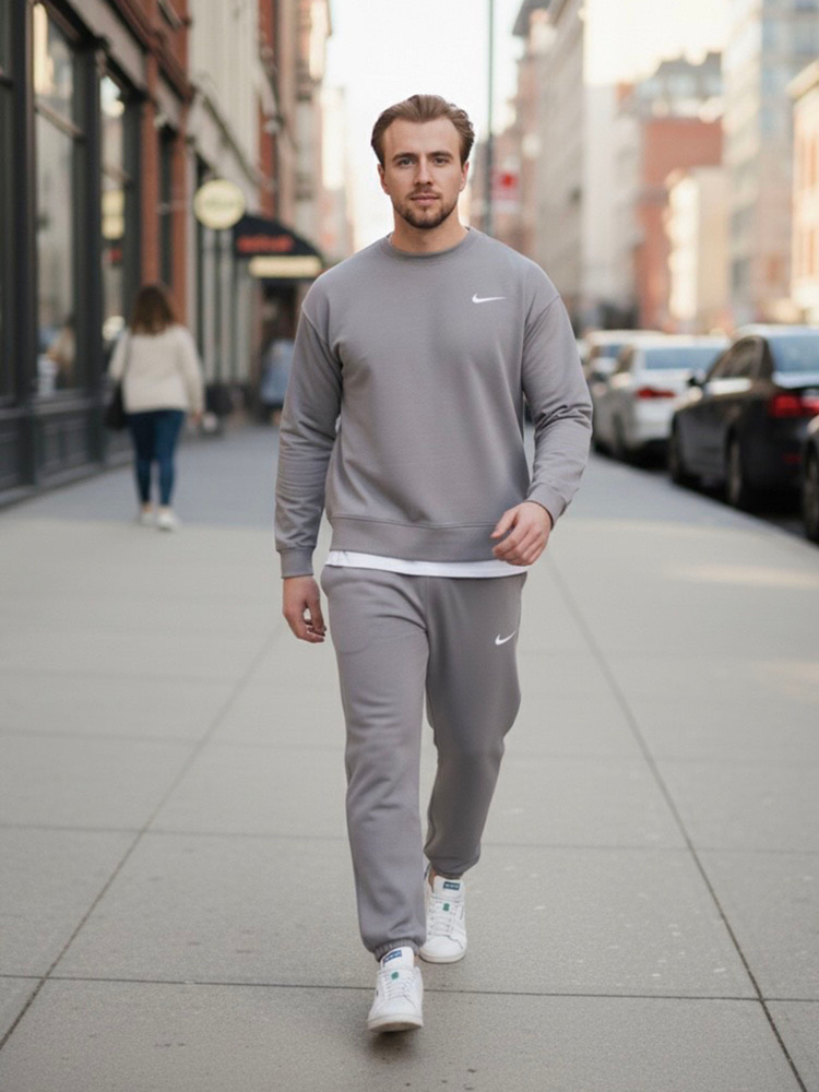 Костюм спортивный Мужской VG CLOTHES Спортивный серый, размер 48 Хлопок ...