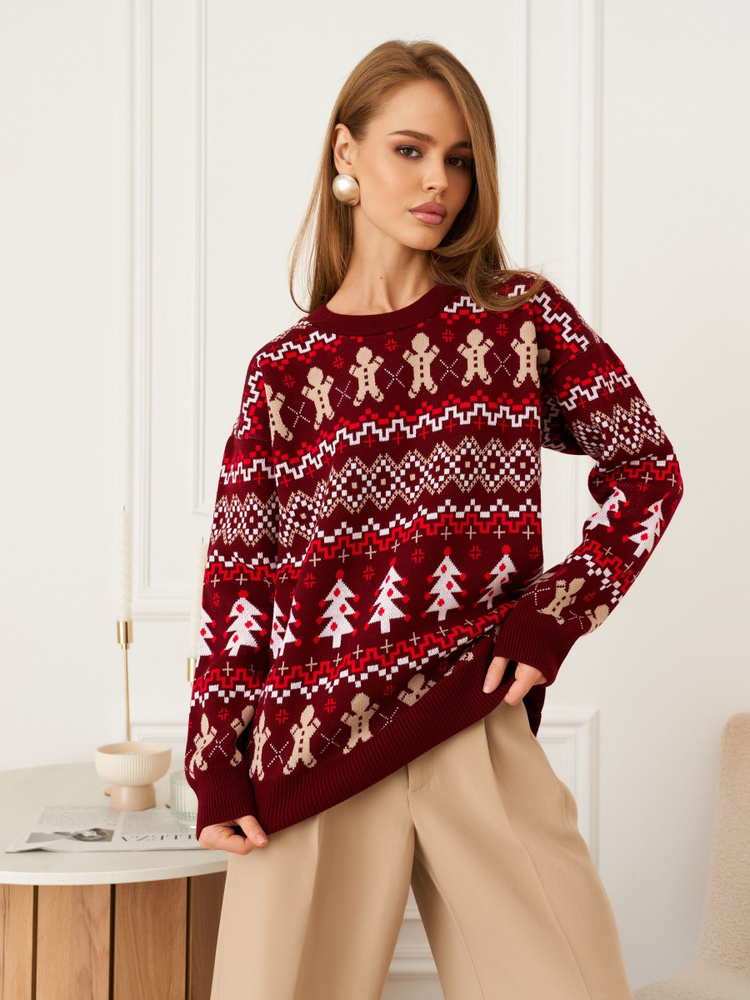 Женские новогодние свитеры купить на OZON по низкой цене