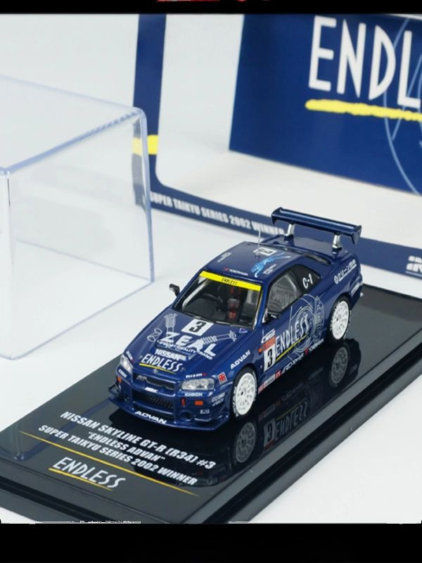 Машинка INNO 1:64 GTR R34 3# Racing ENDLESS ADVAN Модель легкосплавного ...