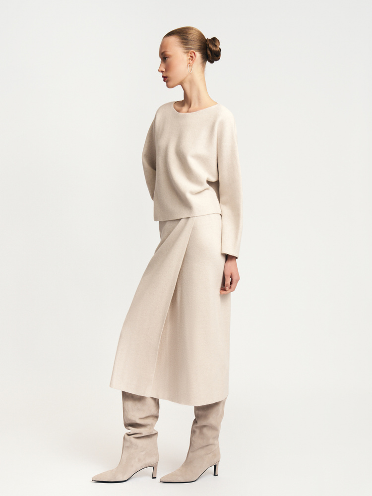 Юбка Женский Zolla слоновая кость Шерсть, Полиэстер, размер 46 Зима, рост 164-176 купить c ...