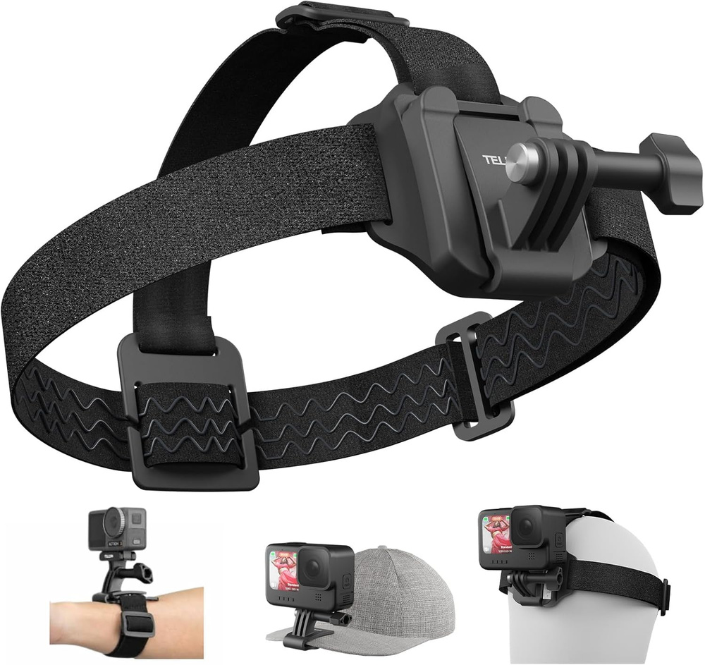 Крепление на головном ремне TELESIN с зажимом для крышки для GoPro Max ...