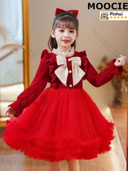 Платье Девочки MOOCIE красный Домашний Длинный, размер 100 Орнамент купить c доставкой на OZON ...