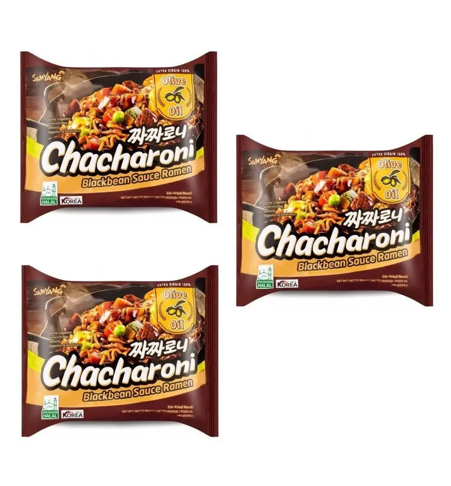 Лапша Samyang Chacharoni Ramen Корейский соус из черной фасоли и соевое ...