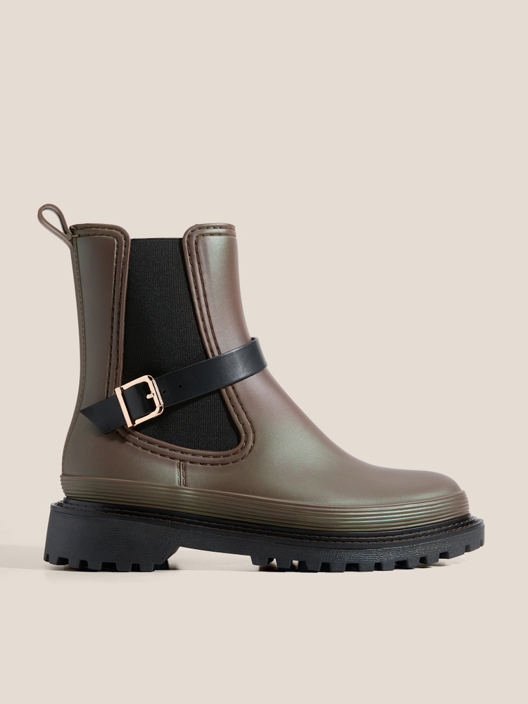 Сапоги резиновые Женский TENDANCE R (средняя) серо-коричневый ПВХ (поливинилхлорид) Франция ...