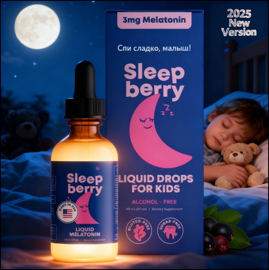 Эксклюзивный спрей Sleepberry Kids 3 мл, 30 мл для легкого пробуждения ...