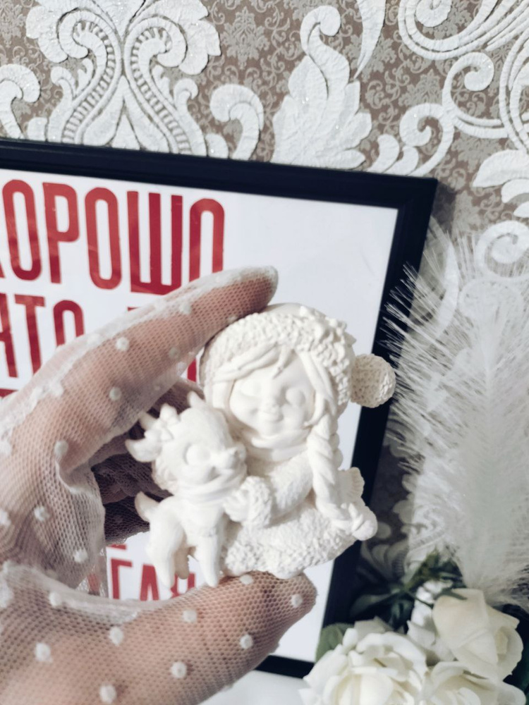 Фигурка из гипса - раскраска девочка с олененком купить на OZON по ...