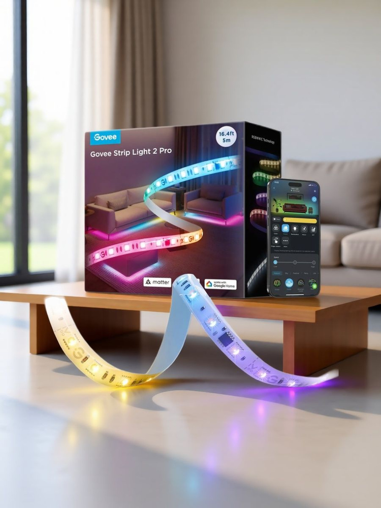 Светодиодная лента RGB Govee Strip Light 2 Pro, умная LED подсветка 5 ...