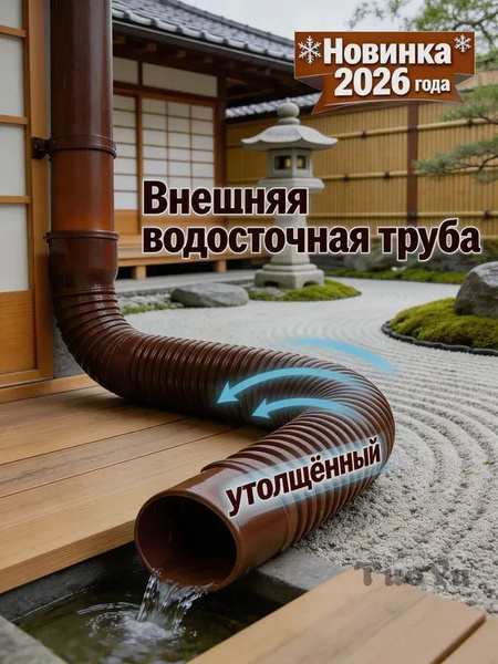Универсальный гибкий удлинитель водостока 80-100 мм - адаптивная труба ...