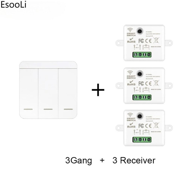 RF 433 МГц беспроводной настенный пульт дистанционного управления, мини-реле приемника ...