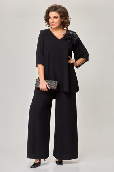 Костюм классический Женский KOVALEVICH Повседневный черный, размер 54 Полиэстер, Вискоза, рост ...