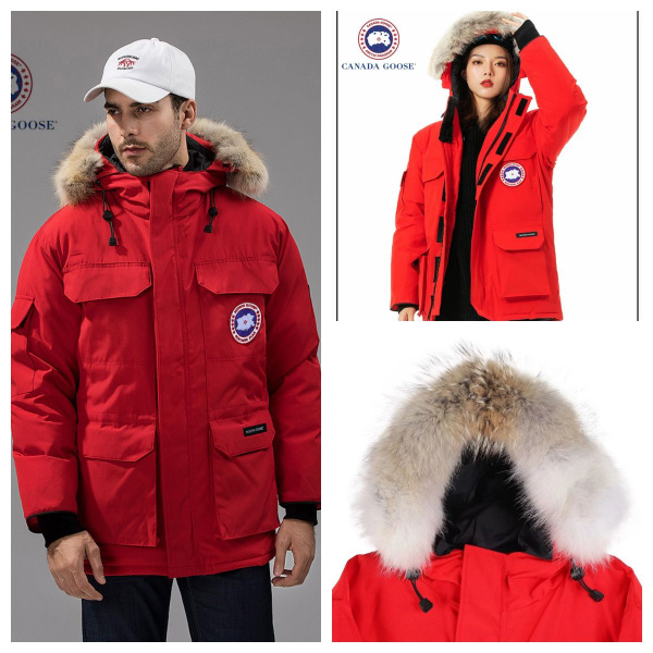 Пуховик Женский, Мужской CANADA GOOSE Манжеты рыжий Велюр натуральный ...
